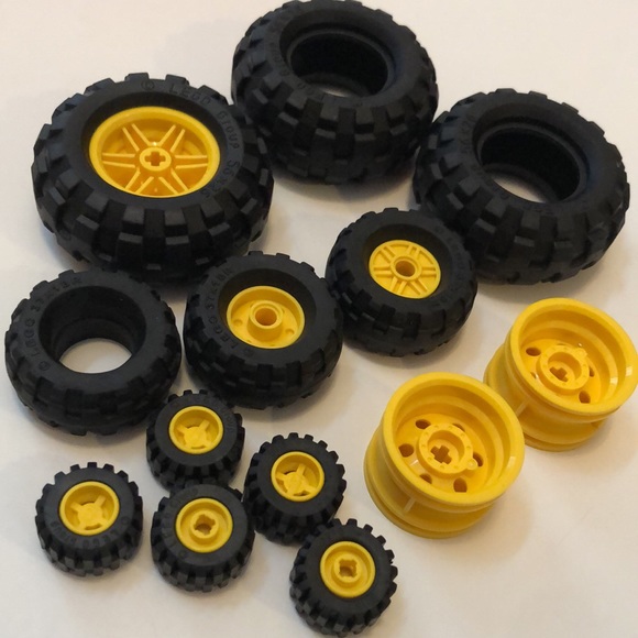 Lego | Toys | Lego Tires Wide Lego Wheels Lego Part Yellow Wheel Black ...